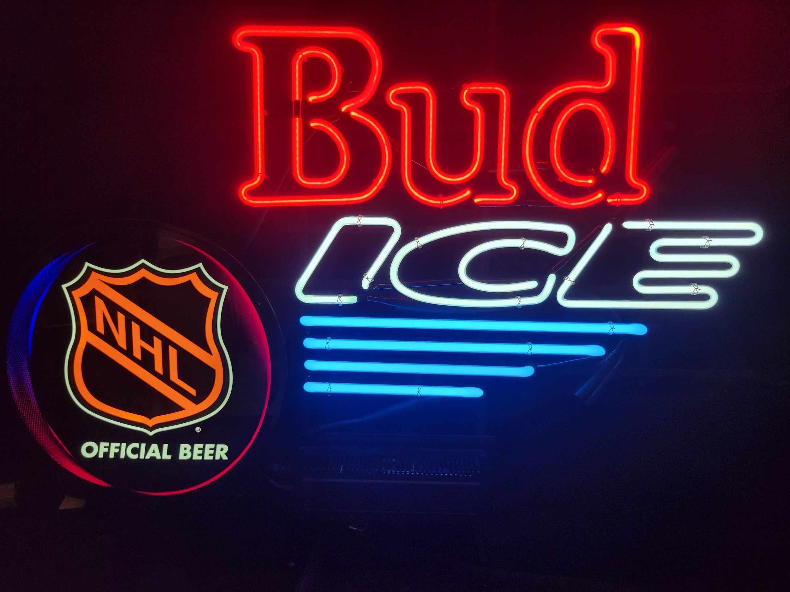 Bud Ice Privilege Neon Sign w/ NHL Logo – Pub Decor